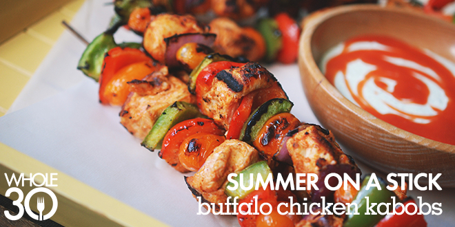 These Buffalo Chicken Kabobs are the perfect Whole30 grill meal